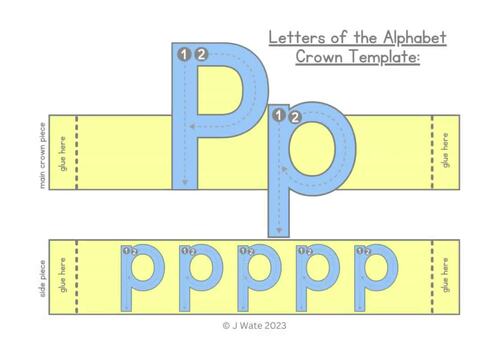 Beginning Sounds Pp & Letters of the Alphabet Animal Headband Templates