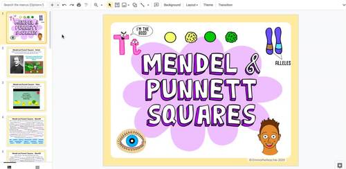 Mendel and Punnett Squares Digital INB - Google Slides Activities and Quiz