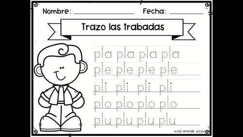 SÍLABAS TRABADAS con PL PR | Hojas de trabajo de lectura | Spanish blends