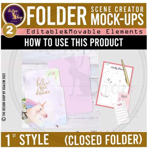 File Folder Clipart in Layers Mockup Scene Creator Movable and Editable ...