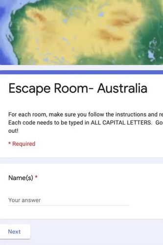 Australia Geography Digital Escape Room, Breakout Room, Distance Learning