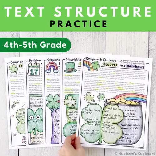 St. Patrick's Day Reading - Text Structure Graphic Organizer & Signal Words