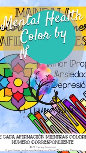SPANISH VERSION - Mental Health Mandala Color by Numbers | TPT