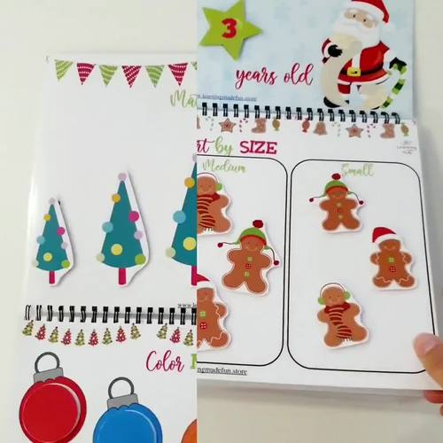 Christmas Busy Book Preschool Learning Binder Christmas Centers ...