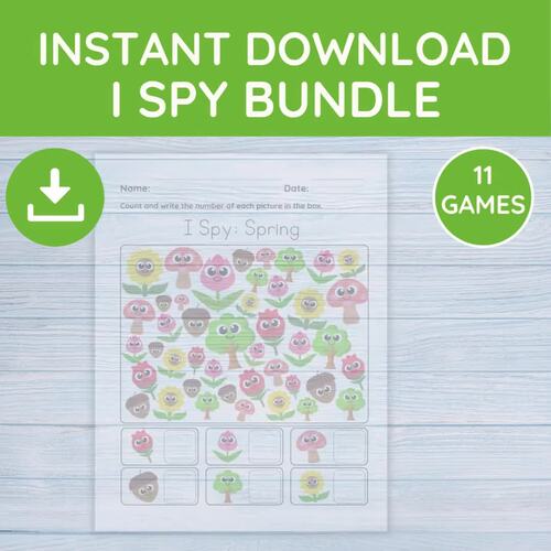 NO PREP I Spy Activities for Preschool & Kindergarten Summer Spring ...