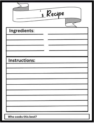 Class Recipe/Cook Book: Thanksgiving or Christmas Activity | TPT