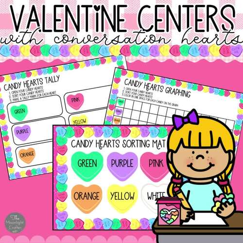 Candy Heart Valentine Activities with Sorting Counting Tallying Graphing
