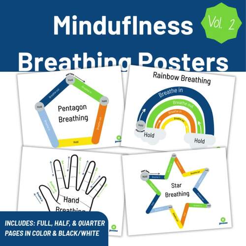Breathing Posters Vol. 2 by Pause for Parents - Play for Kids | TPT