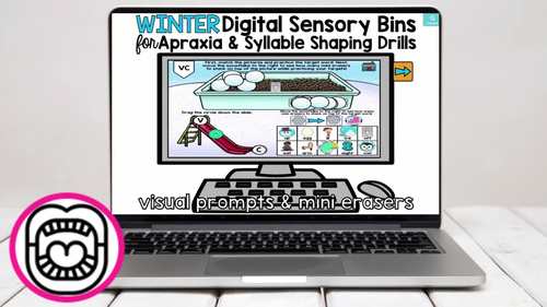 Speech Therapy WINTER Boom Cards | Apraxia Digital Sensory Bins | NO PREP