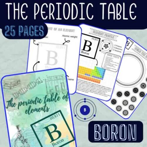 Boron - The Periodic Table - Lesson Reading Activity Worksheets and ...
