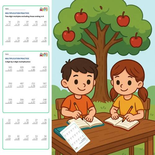 Double Digit Multiplication Practice Grades 1–3 Printable PDF ...