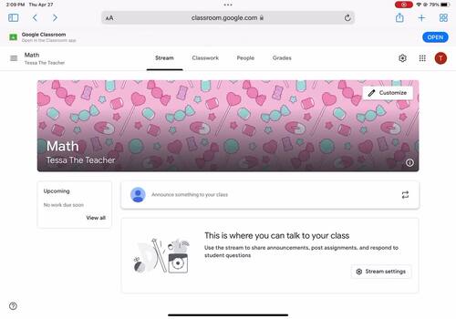 Pink Candy ANIMATED Google Classroom Header Banner GIF by Tessa The Teacher