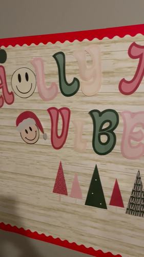Holly Jolly Vibes Bulletin Board, December Bulletin Board Kit-Christmas ...