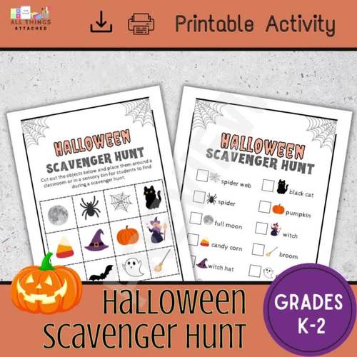 Halloween Scavenger Hunt | Printable Halloween Activity | Sensory Bin ...
