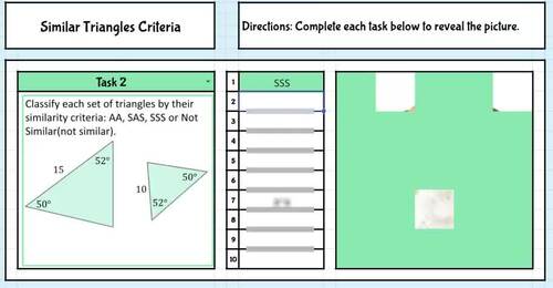 Similar Triangles Criteria Digital Task Cards Google Sheets by ...