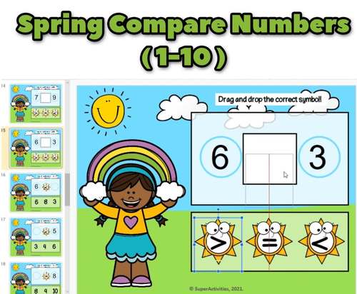 Spring Google Slides, Comparing Numbers to 10 Activity, Digital Math ...
