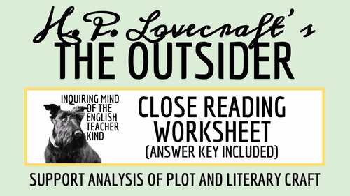 "The Outsider" by H.P. Lovecraft Close Reading Analysis Worksheet and ...