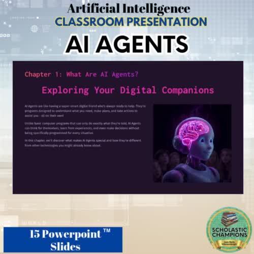 AI AGENTS * Artificial Intelligence STEM Powerpoint Presentation (PPTX)