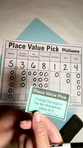 Place Value Chart to Millions Game by Math Teacher Love | TPT