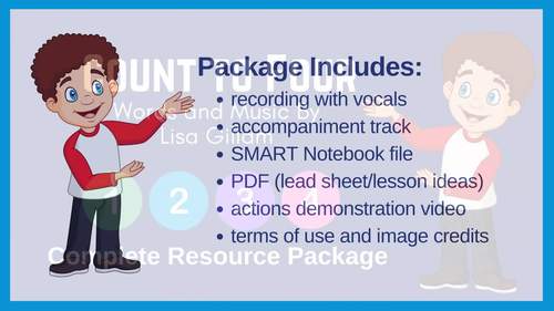Counting to Four Action Song Package with Demonstration Video | TPT