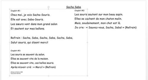 La chanson du S - Song - Audio File - Distance Learning | TPT