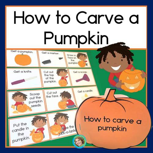 How to Carve a Pumpkin Writing Shape Book Pumpkin Sequencing Jack o Lantern