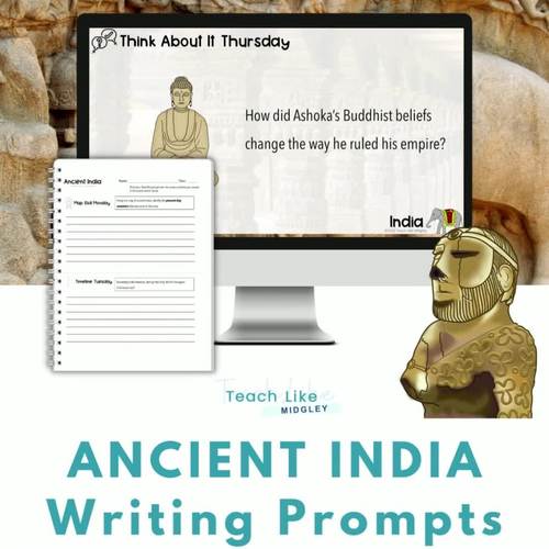Ancient India: Bell Ringer Writing Prompts by Teach Like Midgley