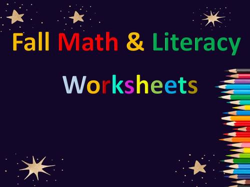 Preschool Fall Math Literacy Pre writing Tracing lines number Scissors ...