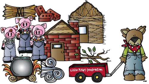 3 Pigs clip art, Literature clip art, Fairy Tale clip art COMBO PACK
