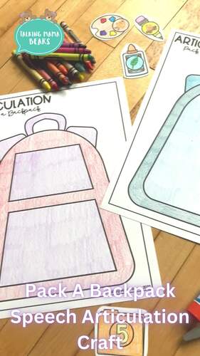 Back To School Pack A Backpack Speech Articulation Craft by Talking ...
