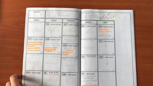 Teacher Weekly Planner, Block Schedule, Art, PE, Music, Media, Language ...