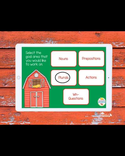 NO PRINT Preschool Language Speech Therapy Kit: Farm (Distance Learning)