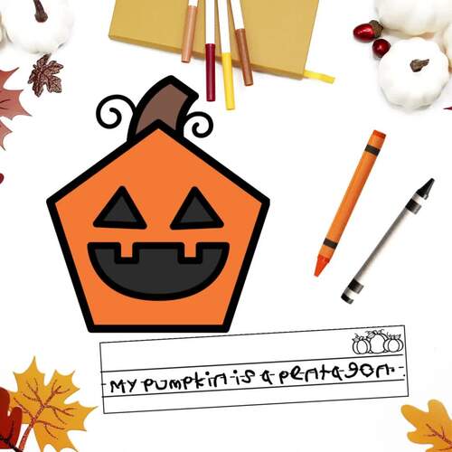 2D Shapes Pumpkin Math Craft Halloween Math | TPT