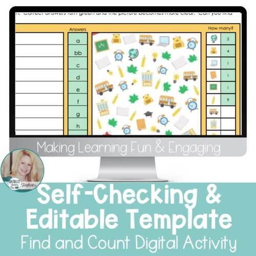 Editable Self-Checking Find and Count Template Digital Resource Volume 1