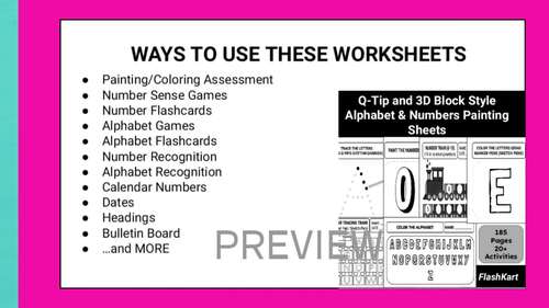 Q-Tip Tracing Alphabet & Number Worksheets for Preschool & Kindergarten ...