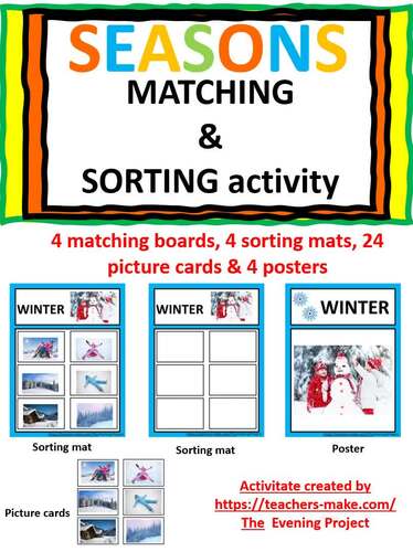 Seasons-sorting and matching activity with real photos by THE EVENING ...