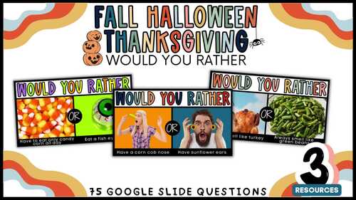 Fall | Halloween | Thanksgiving - Would You Rather Questions Activity ...