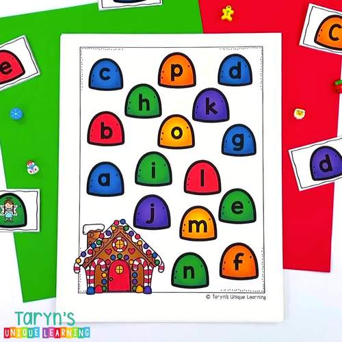 Letter Identification and Beginning Sounds | Gingerbread House | Christmas