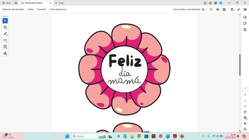 Flores para mamá Material recortable / Pintar PDF Regalos, Decoración