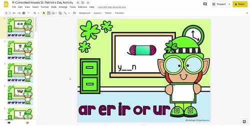 St. Patrick's Day Phonics Activity | Bossy R Digital Activity | TPT