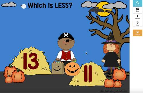 Halloween Comparing Teen Numbers (LESS) BOOM Cards by La Petite ...