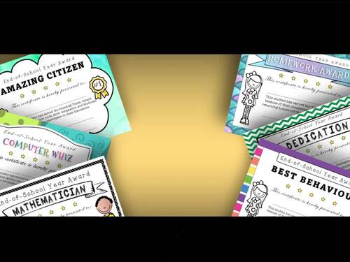 End of Year Student Amazing Award Certificates! Editable Digital ...