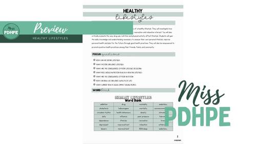 SLR Stage 6 - Healthy Lifestyles Booklet by Miss PDHPE | TPT