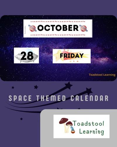 Space Themed Calendar Set - Science Calendar Set by Toadstool Learning