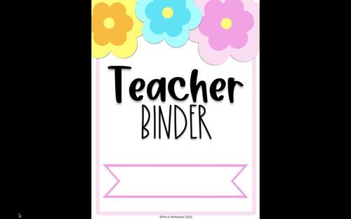 Editable Teacher Planner/ Binder Lesson Plan template, Monthly Calendar