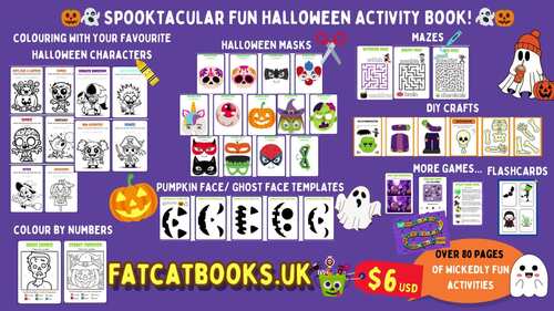 Halloween Activity Book | Costume masks | Pumpkin Templates by fatcatbooks