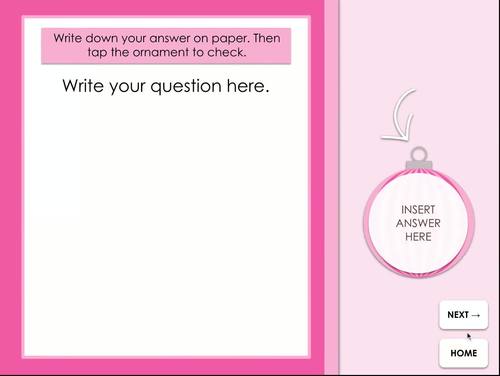 Google Slides PPT Game Template | Editable Self-Checking | Pink Ornaments