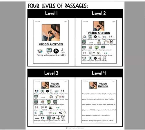 Video Games Reading Comprehension with Visuals by Teach Love Autism