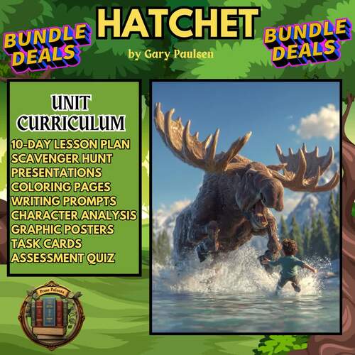 HATCHET by Gary Paulsen - Novel Study Unit Curriculum BUNDLE by Prose ...