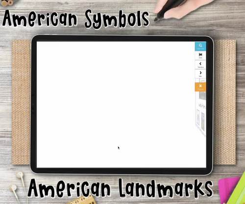 American Symbols and US Landmarks Boom Cards Easy Reader Matching Activity